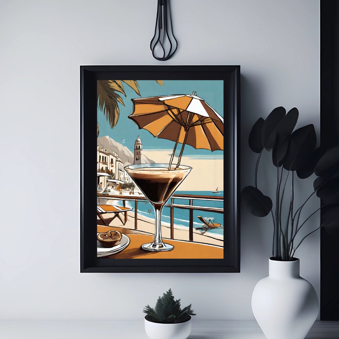 Espresso Martini Print, 70s Bar Digital Print, Retro Espresso Martini ...