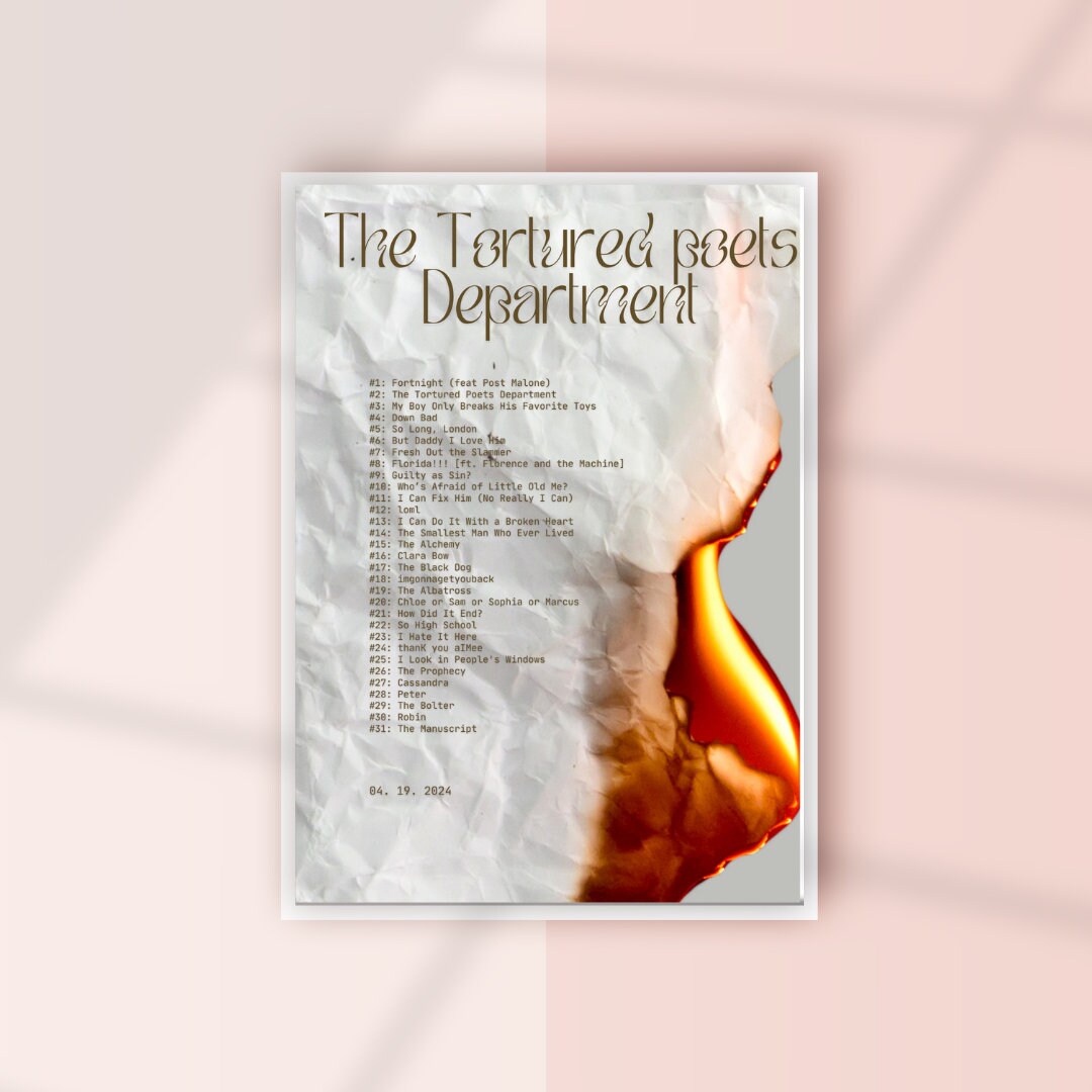 Taylor Swift 'the Tortured Poets Department' Digital Art Print TTPD ...