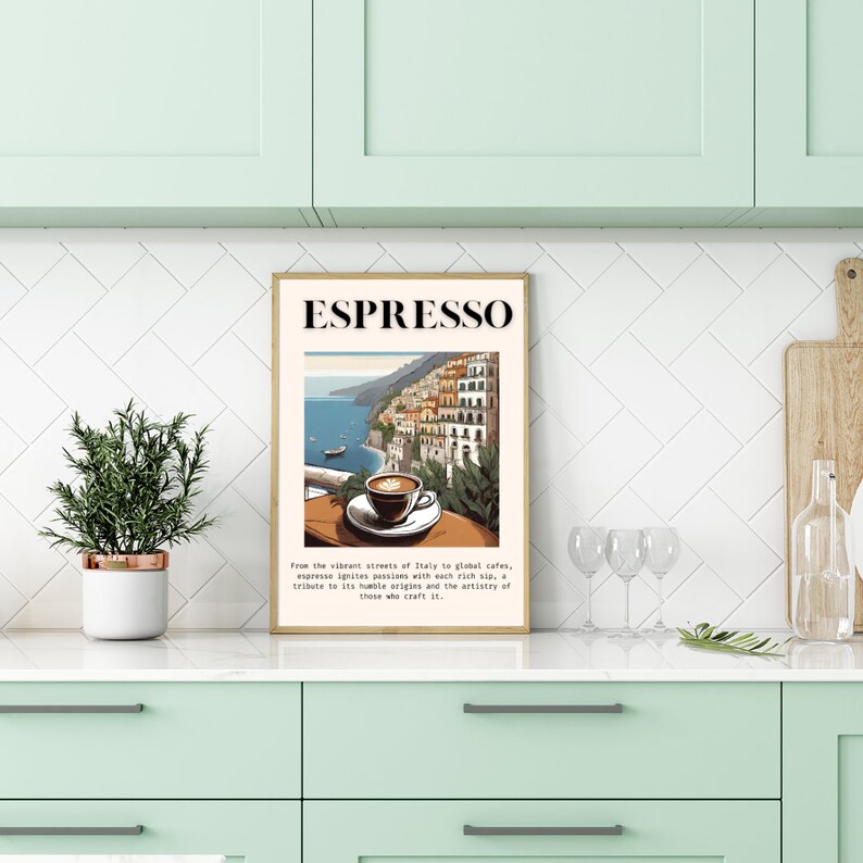 Espresso Wall Art, Coffee Poster, Italian Espresso Print, Kitchen Decor ...