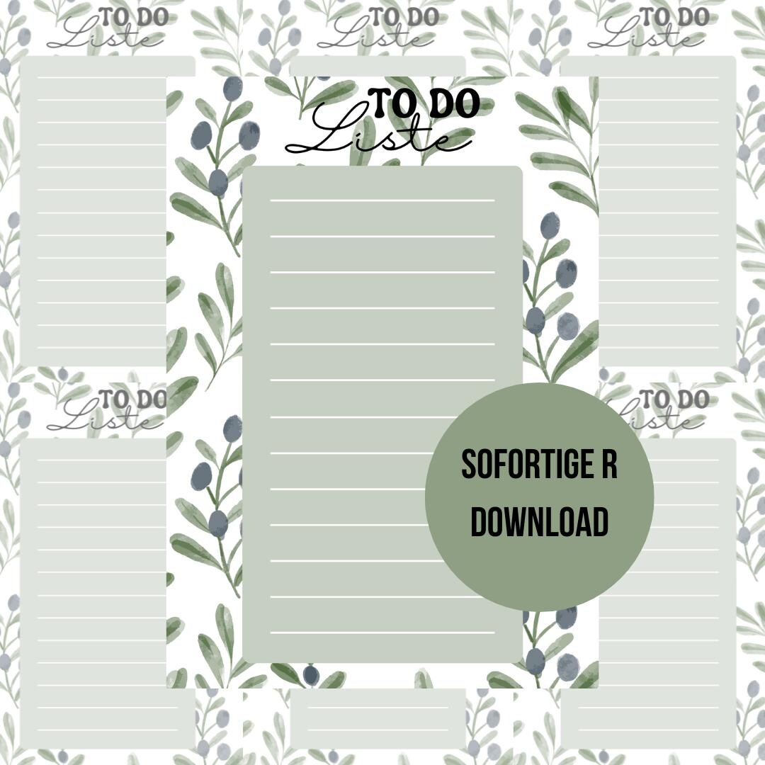 TO-DO List Green Blue Flowers Watercolor Planner A4 Download - Etsy