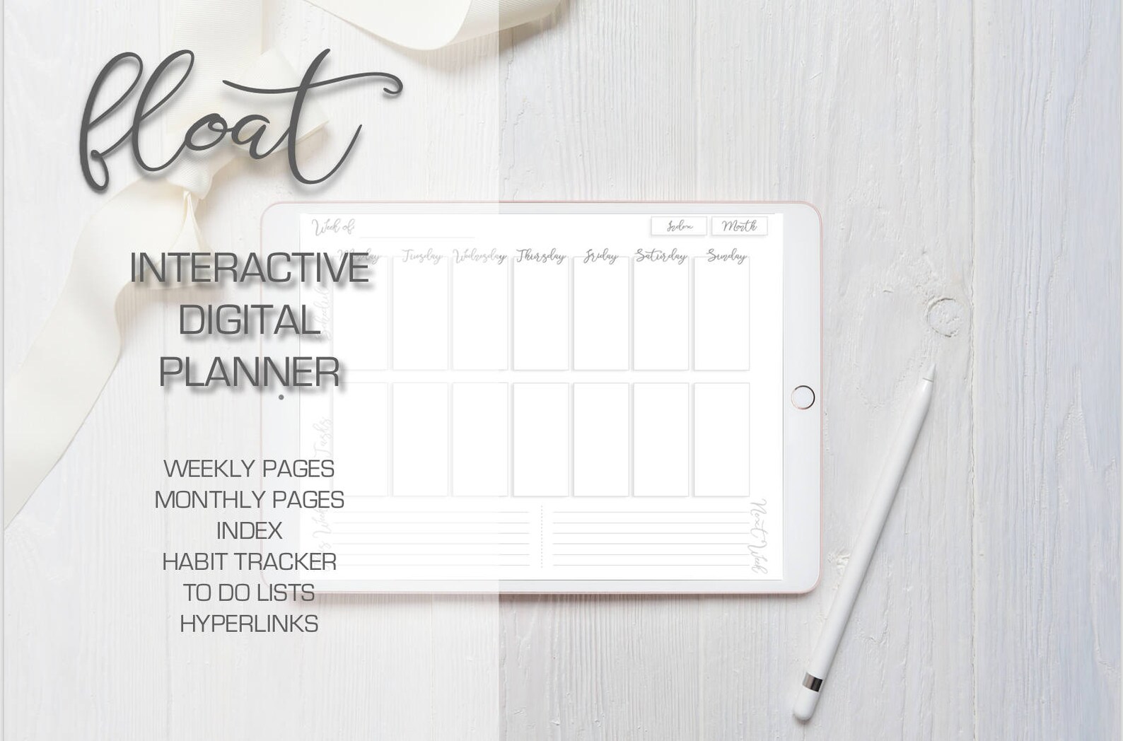 Float Interactive Digital Planner Works on Goodnotes on iPad - Etsy