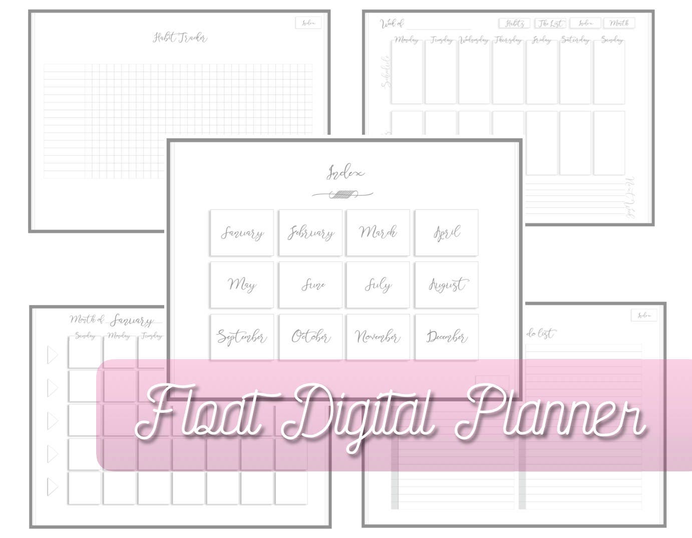 Float Interactive Digital Planner Works on Goodnotes on iPad - Etsy