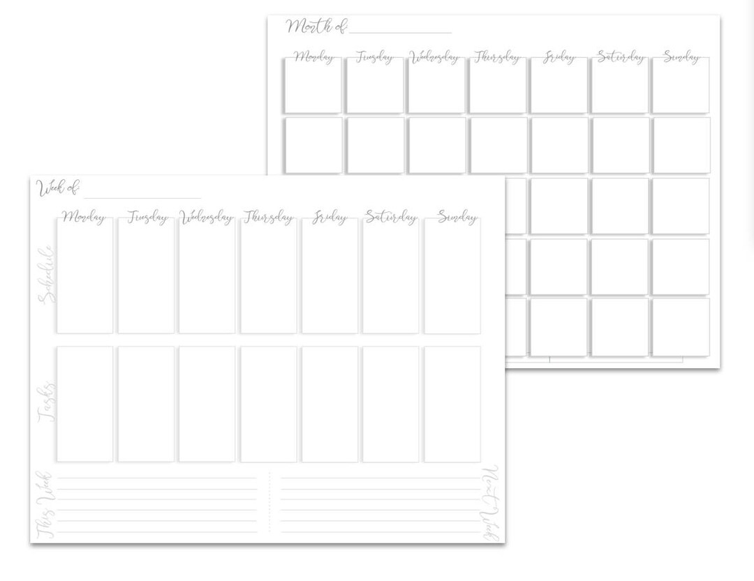 Float Monthly and Weekly Digital Insert - Etsy