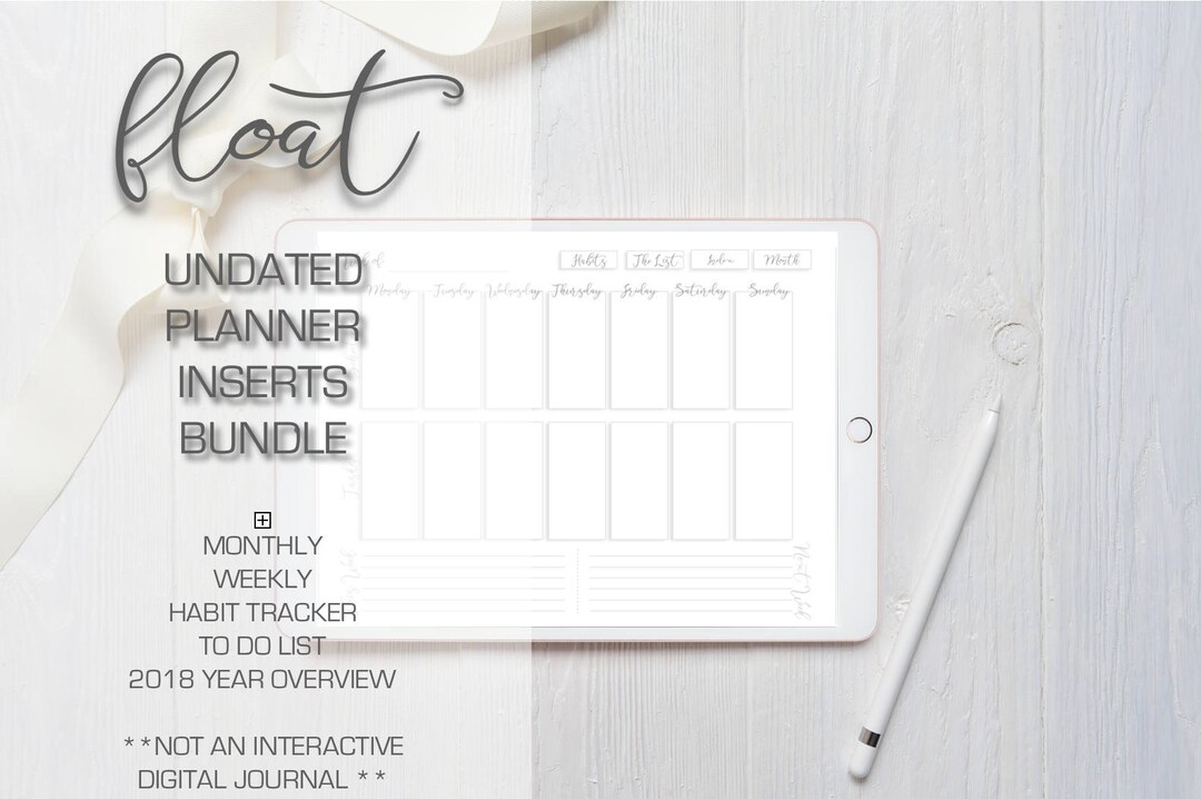 Float Undated Planner Inserts Bundle - Etsy Sweden
