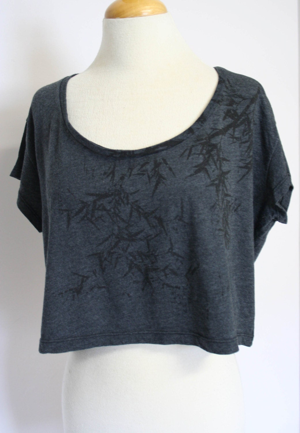 Black Bamboo Crop Top T Shirt - Etsy