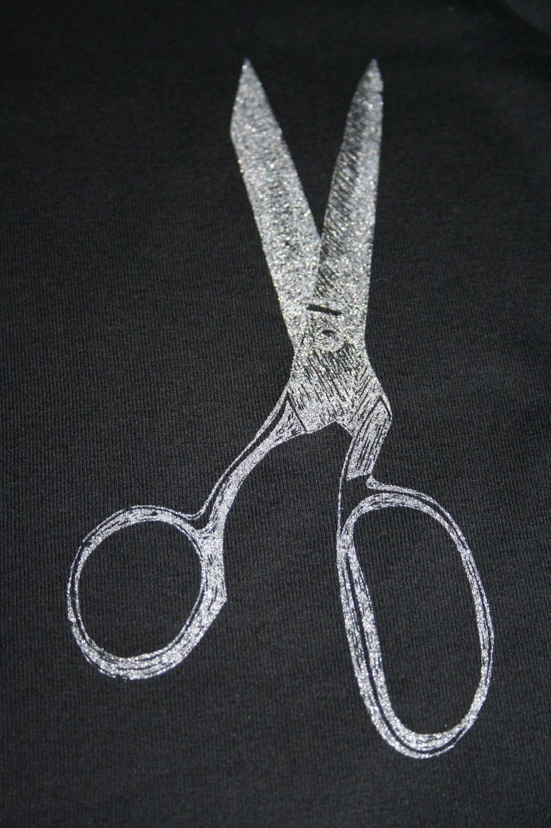 Silver Scissors Black Tshirt Dress - Etsy