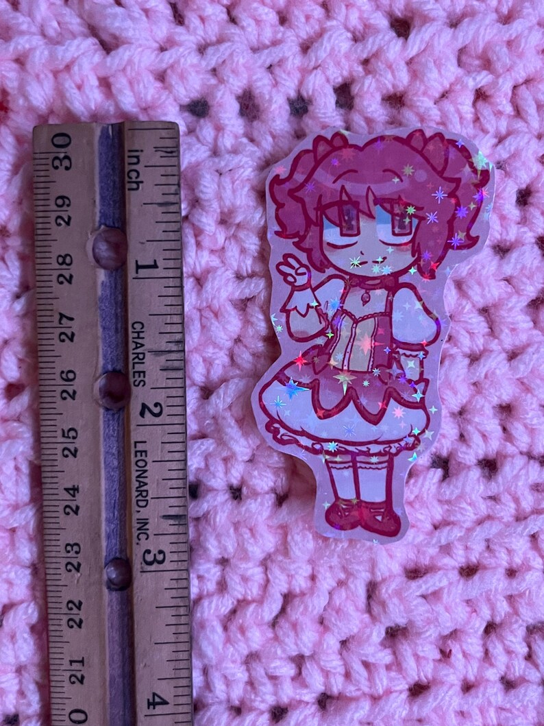 Madoka Kaname Sparkly Sticker and Button Pin Pack | Puella Magi Madoka ...