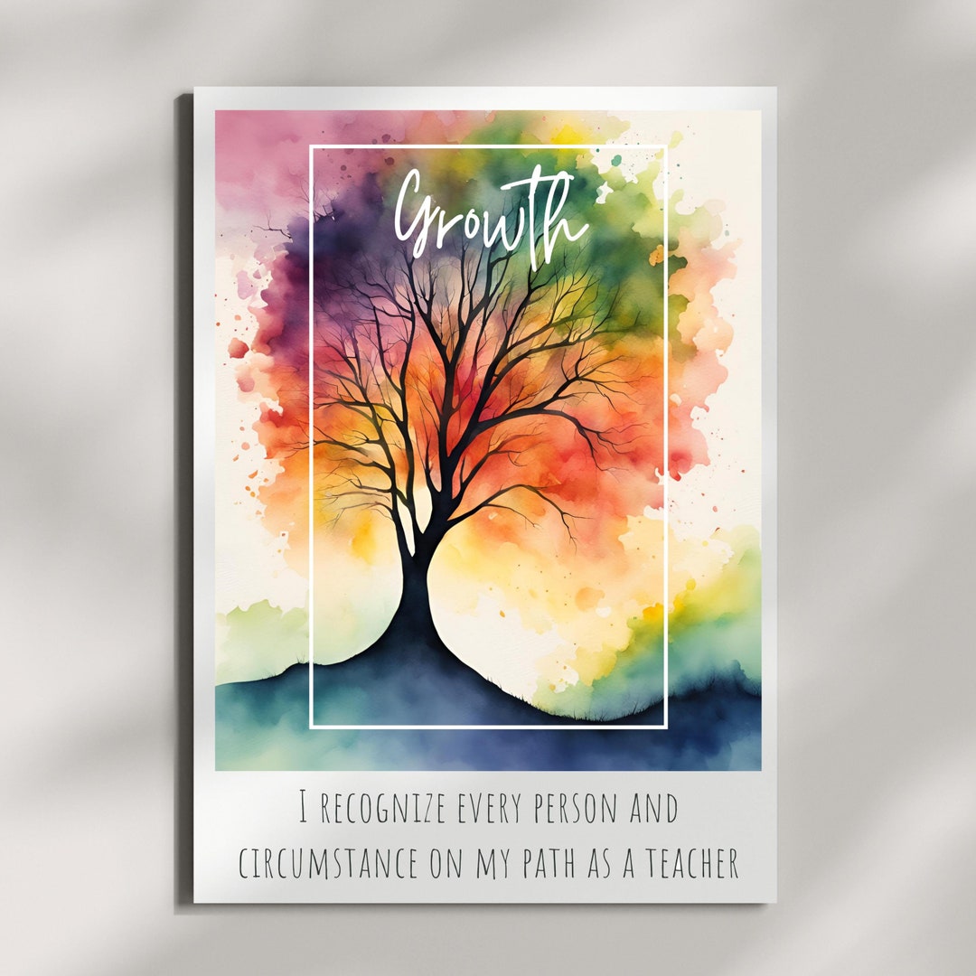 Growth Tree Motivational Art Print: Inspirational Home Office Decor ...