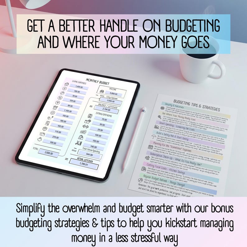 Editable ADHD Budget Templates, Printable Guided Money Management ...