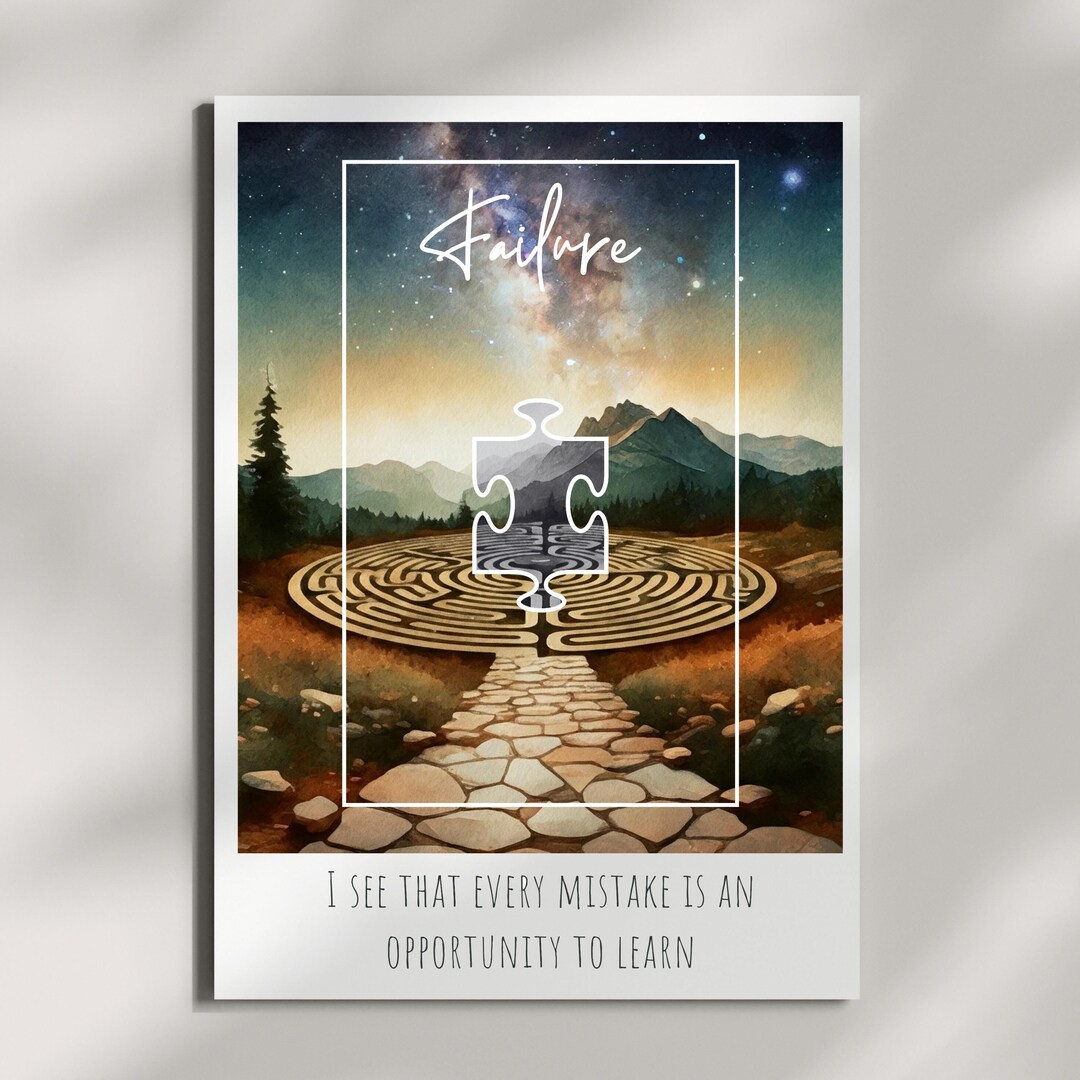 Failure Motivational Poster | Positive Affirmation Inspirational Wall ...