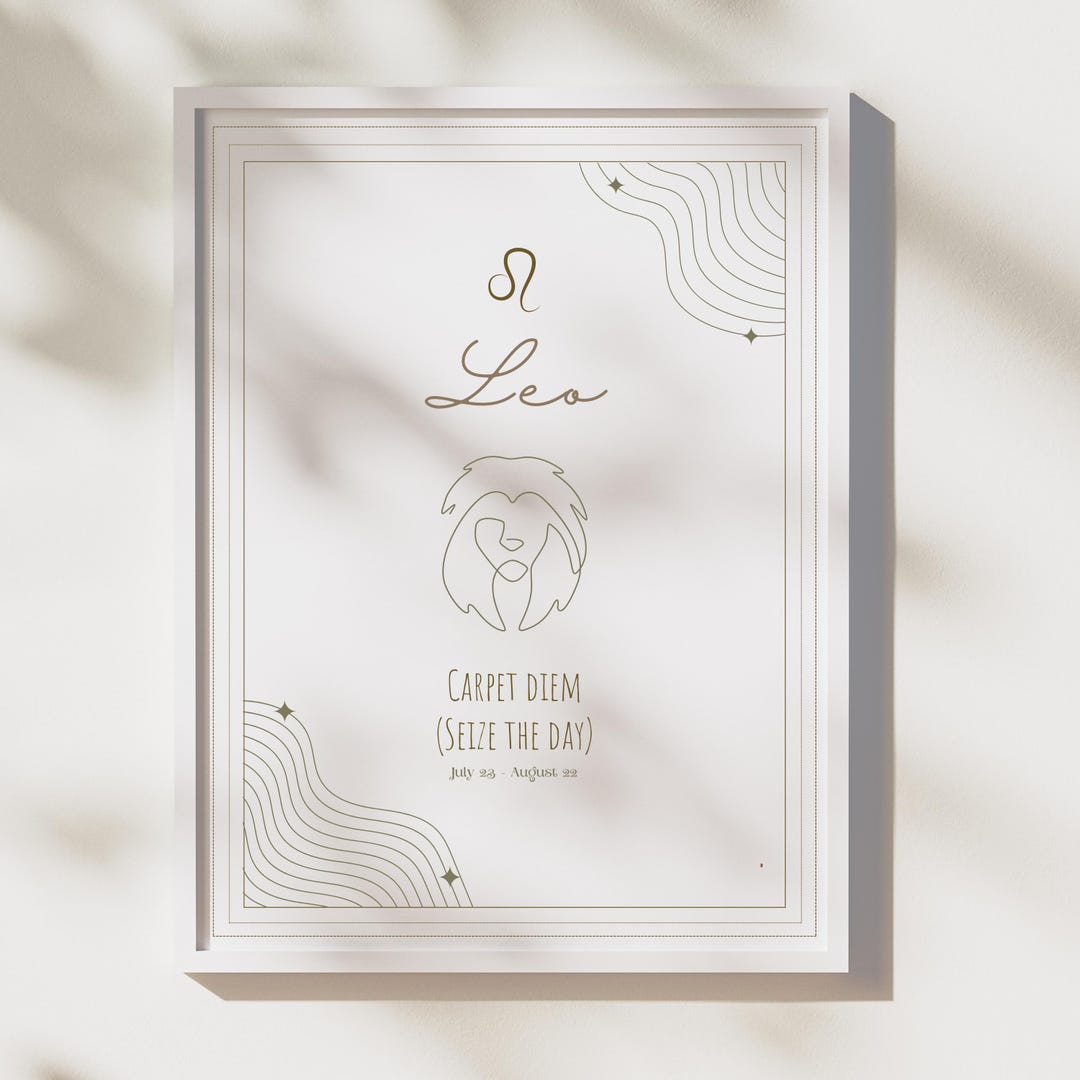 Leo Zodiac Art: Minimalist Horoscope Printable (digital Download) - Etsy