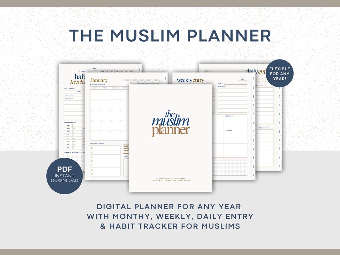 Muslim Digital Planner PDF Planner Undated Muslim Planner Printable ...