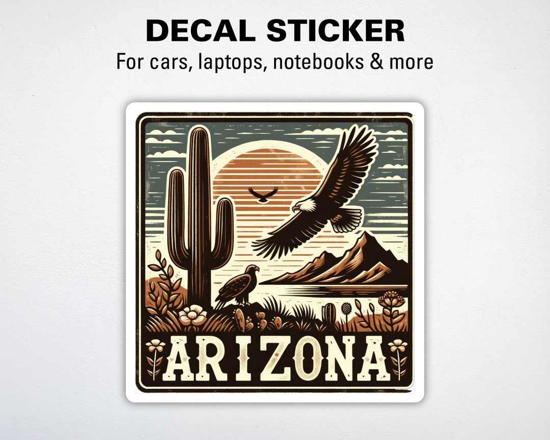Arizona Car Decal, Desert Decal, Arizona Bumper Sticker, Arizona State ...