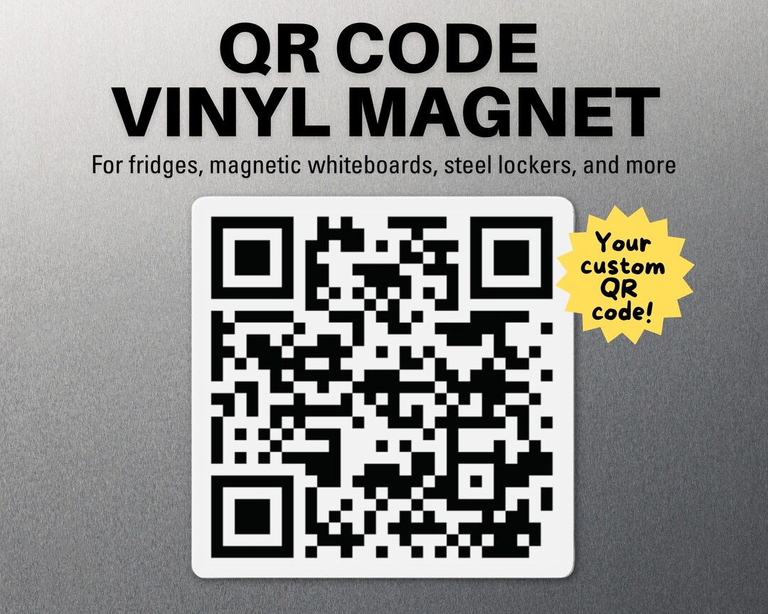 Custom QR Code Magnet, Scannable QR Code, Custom QR Code, Fridge ...