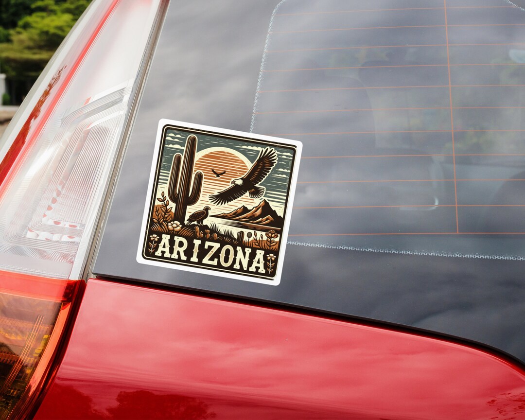 Arizona Car Decal, Desert Decal, Arizona Bumper Sticker, Arizona State ...