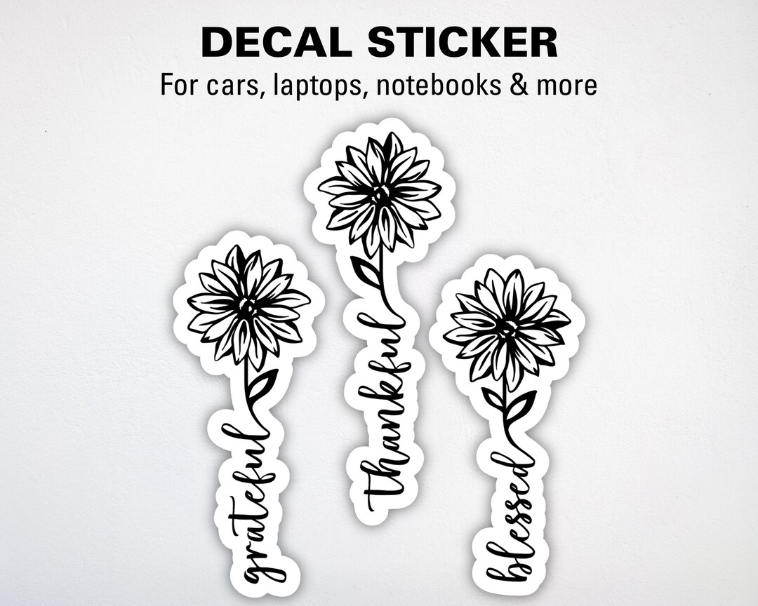 Thankful Grateful Blessed Decal, Blessed Car Decal, Christian Car Decal ...