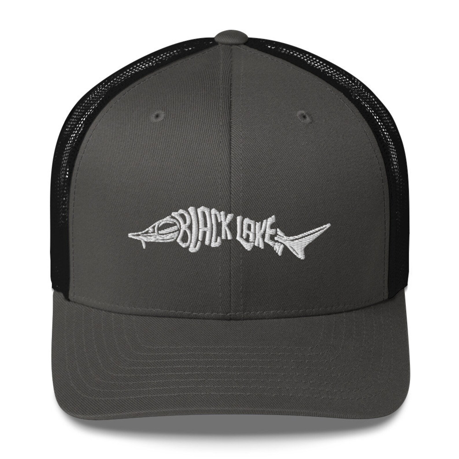 Black Lake Michigan Sturgeon Trucker Cap | up North Fresh Water Fishing ...