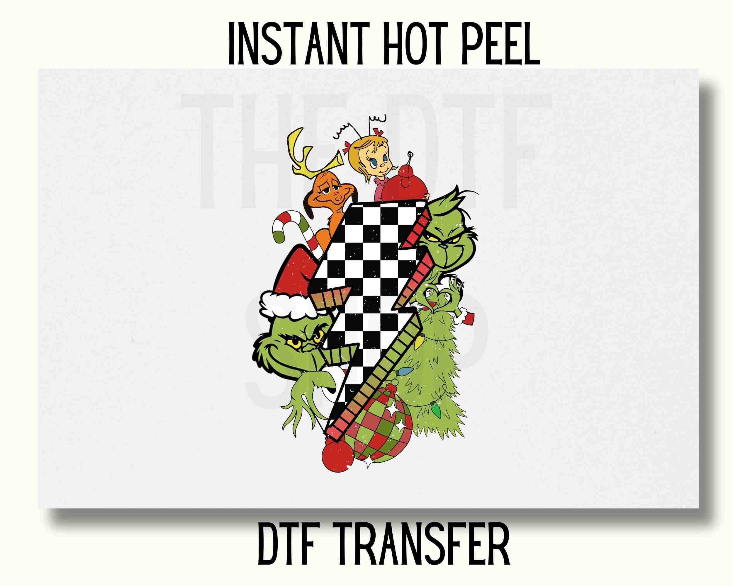 Grinch Bolt Collage Dtf Transfer, Christmas DTF Transfer Ready to Press, Grinch DTF Transfer ...