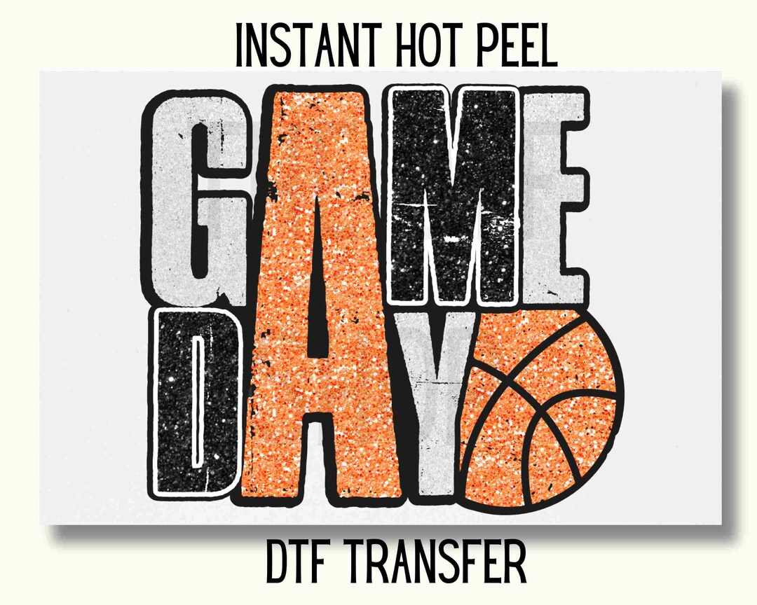 Uv Dtf Sticker Faux Glitter Game Day DTF, Kids Basketball DTF Transfer ...