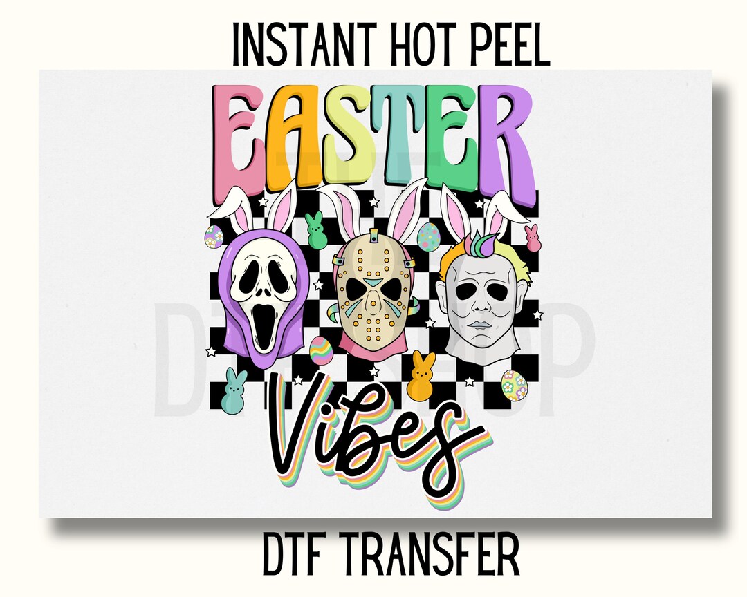 Horror Easter DTF Transfer, Scary Movie DTF Transfer, Horror Vibes DTF ...