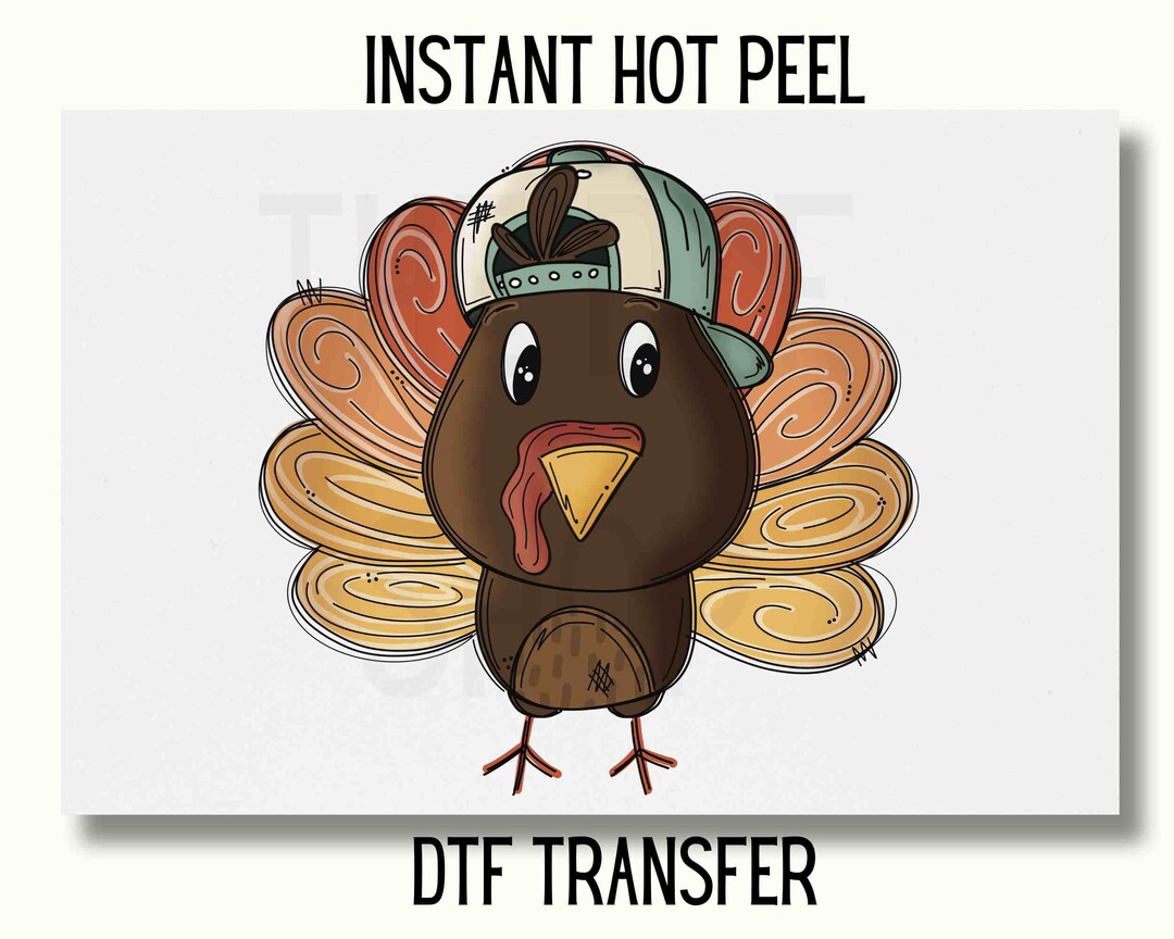 Turkey Boy Hat Dtf Transfer, Thanksgiving Boy DTF Transfer Ready to ...
