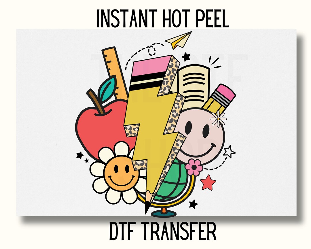 School DTF Transfer, Collage Teacher DTF Transfer Ready to Press, Hot ...