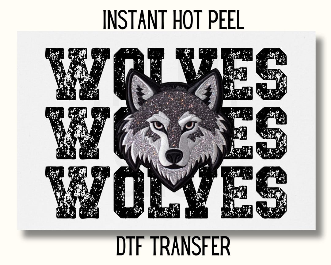 Uv Dtf Sticker Distressed Varsity Wolves Mascot DTF Transfer, School ...