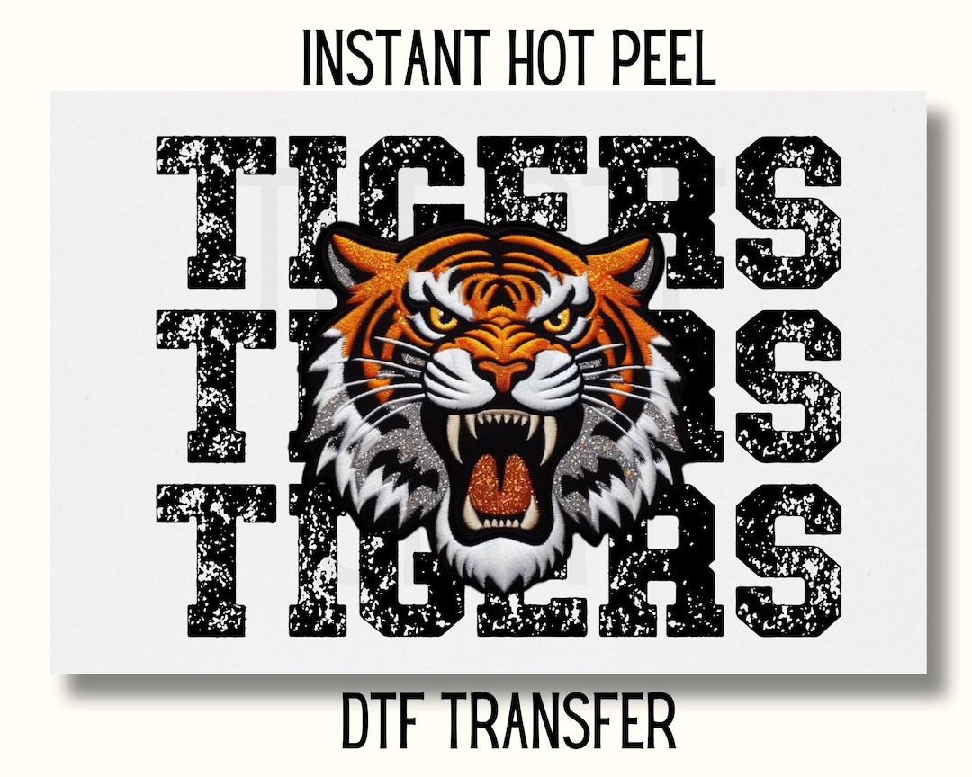 Uv Dtf Sticker Distressed Varsity Tigers Mascot DTF Transfer, School ...