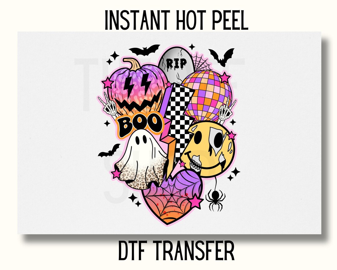 Uv Dtf Sticker Checkered Neon Collage Dtf Transfer, Fall Rocker Disco ...