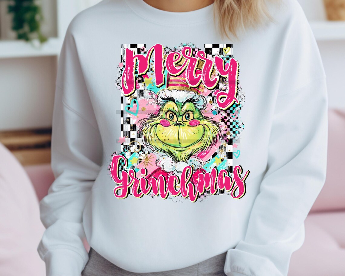 Grinch Preppy Christmas DTF Transfer Ready to Press Grinch Christmas ...