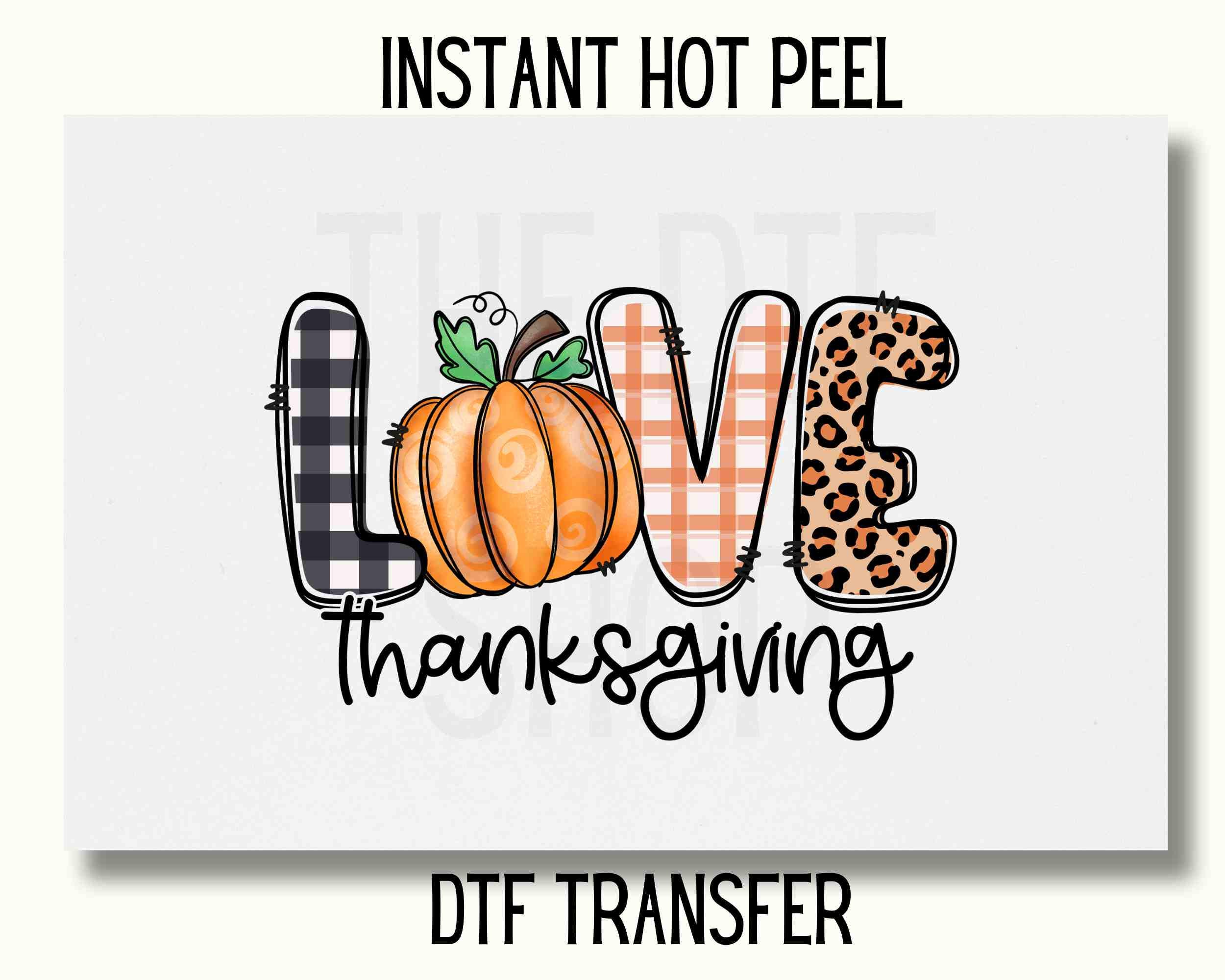 Thanksgiving Love Dtf Transfer, Thanksgiving Girl DTF Transfer Ready to ...