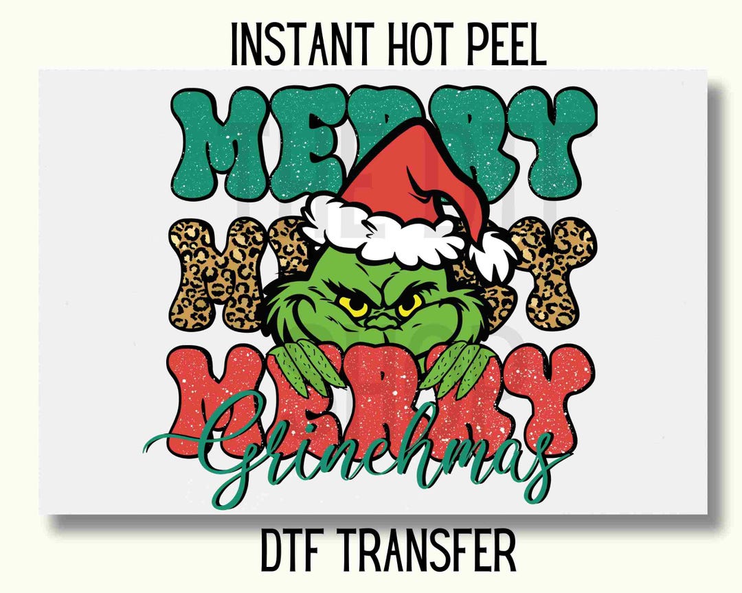 Multi-color Merry Grinchmas Dtf Transfer, Christmas DTF Transfer Ready ...
