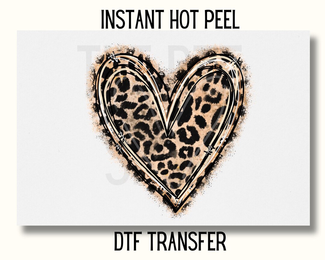Uv Dtf Sticker Leopard Heart Valentines Day Dtf Transfer Valentines Day ...