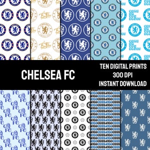 Chelsea FC Digital Prints Wrapping Paper Pack Seamless Pattern Football ...