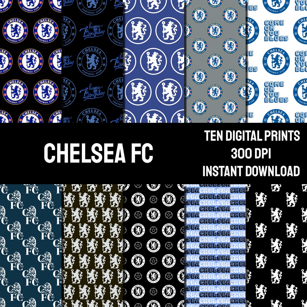 Chelsea FC Dark Digital Prints | Wrapping Paper Pack | Seamless Pattern ...