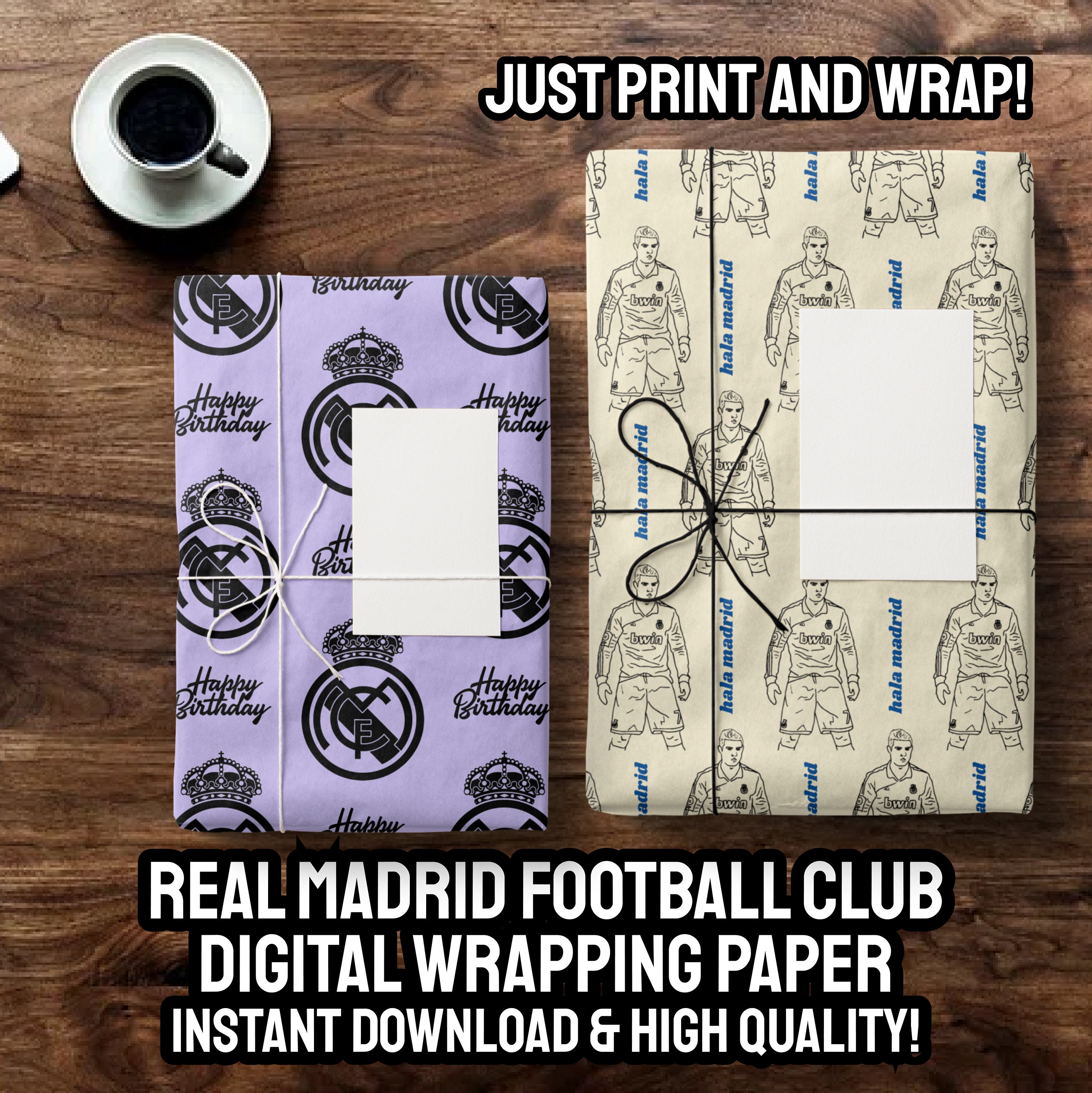 Real Madrid Digital Prints | Wrapping Paper Pack | Seamless Pattern ...