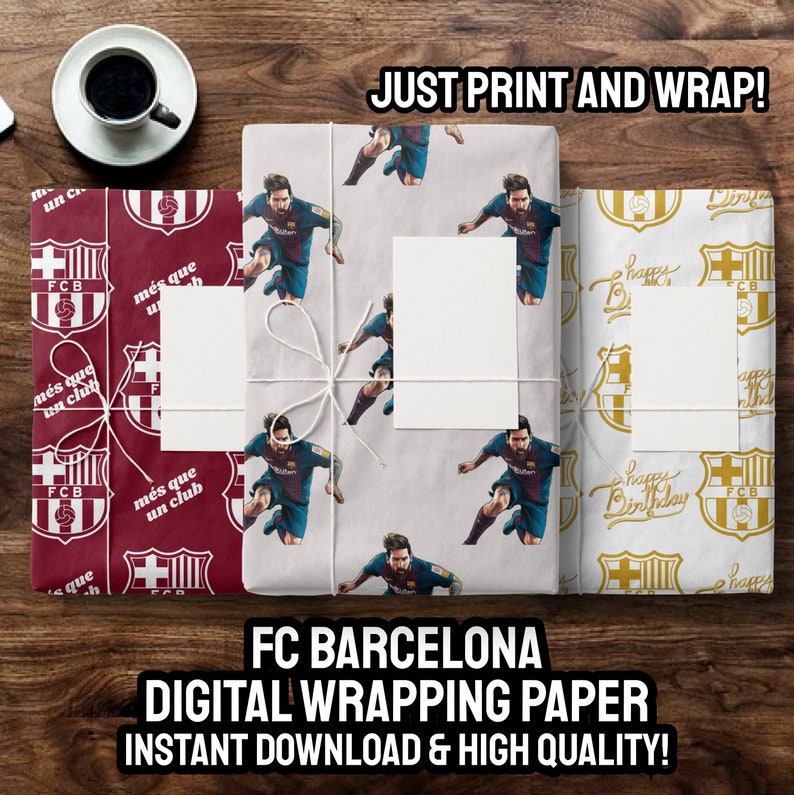 Barcelona Barca Digital Prints | Wrapping Paper Pack | Seamless Pattern ...