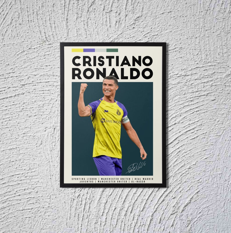 Cristiano Ronaldo Poster Print Digital Download Football Soccer Paper ...