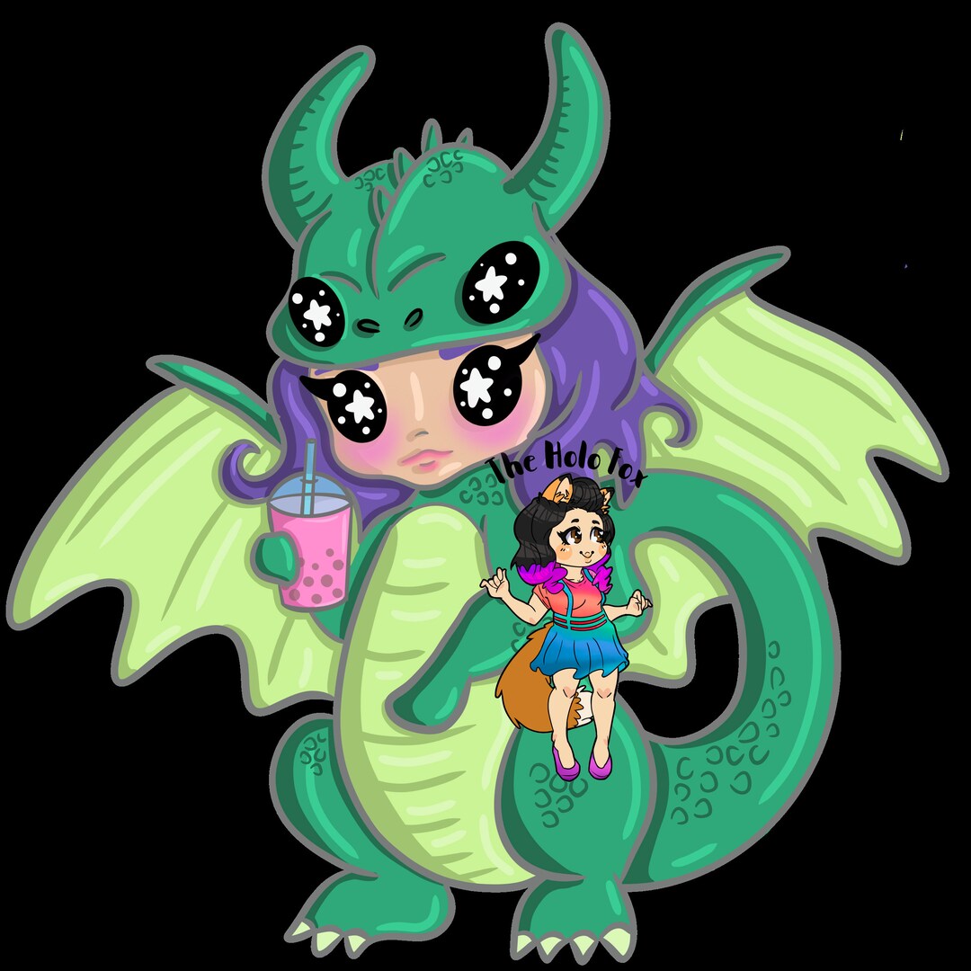 Kawaii Dragon Boba Png Sub File - Etsy