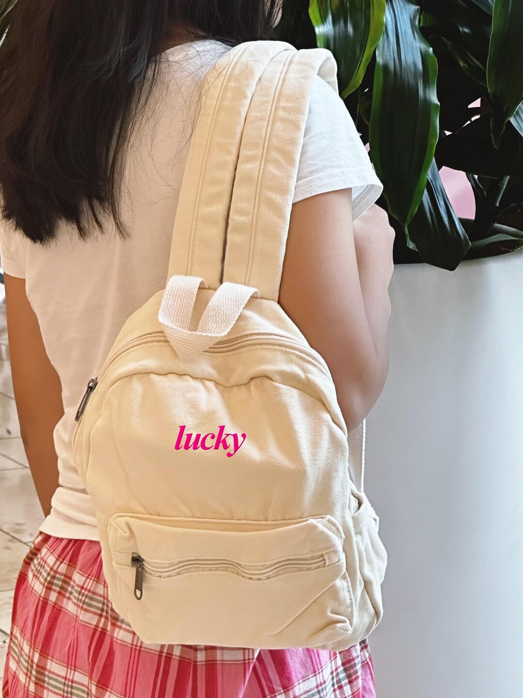 Customized Mini Canvas Backpack, Personalized Mini Backpack, School Bag ...