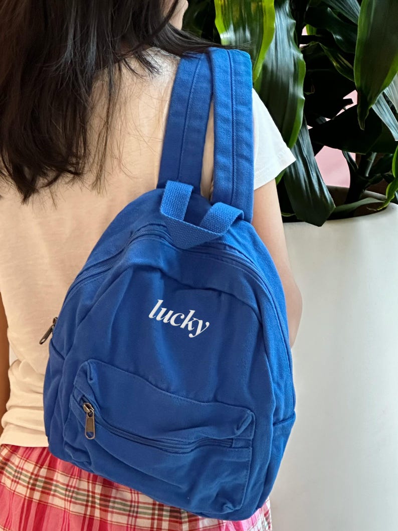 Customized Mini Canvas Backpack, Personalized Mini Backpack, School Bag ...