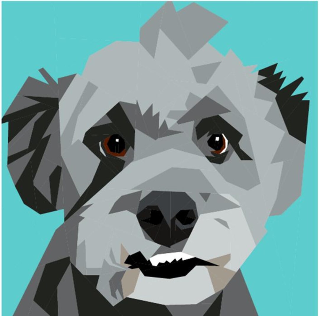 Grey Doodle With a Funny Hair Poof Foundation Paper Pieced Quilt Block ...