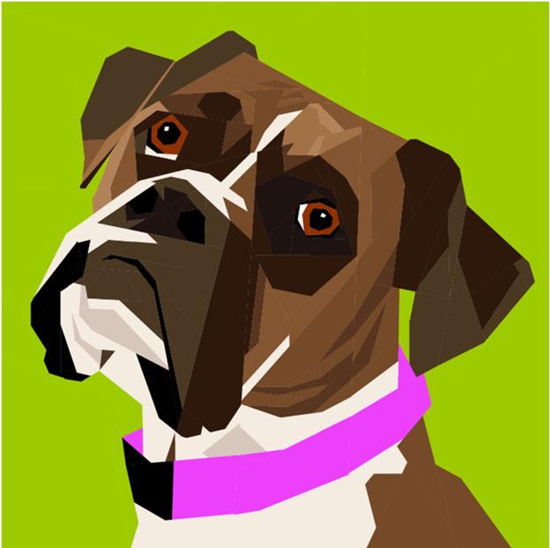 An Adorable Boxer Foundation Paper Pieced Quilt Block - Etsy