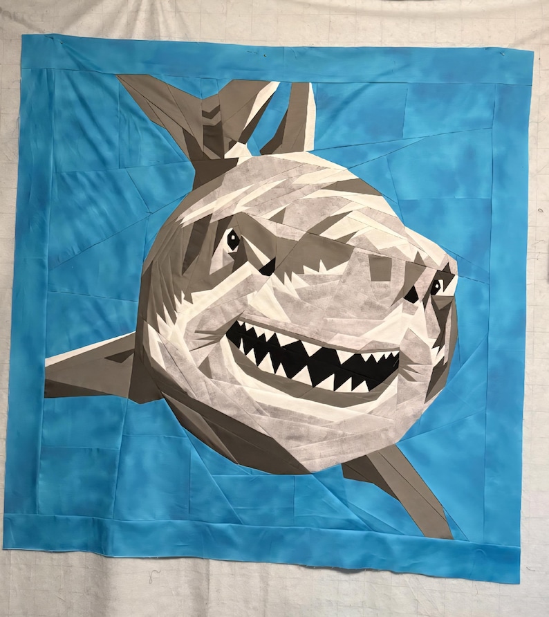 Shark Foundation Paper Pieced Quilt Block Now With a Larger Size ...