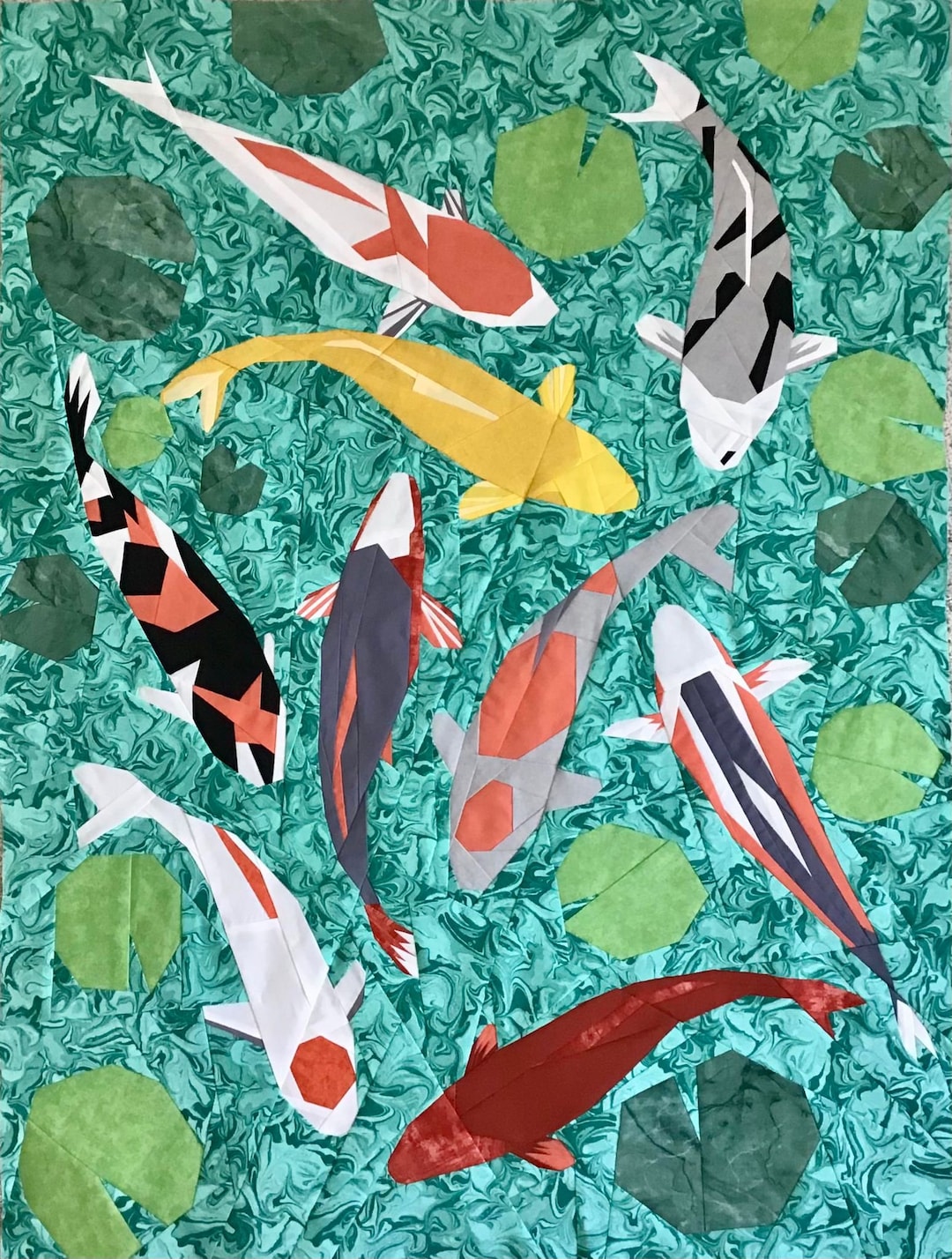 Koi Pond Large Foundation Paper Pieced Quilt Block - Etsy