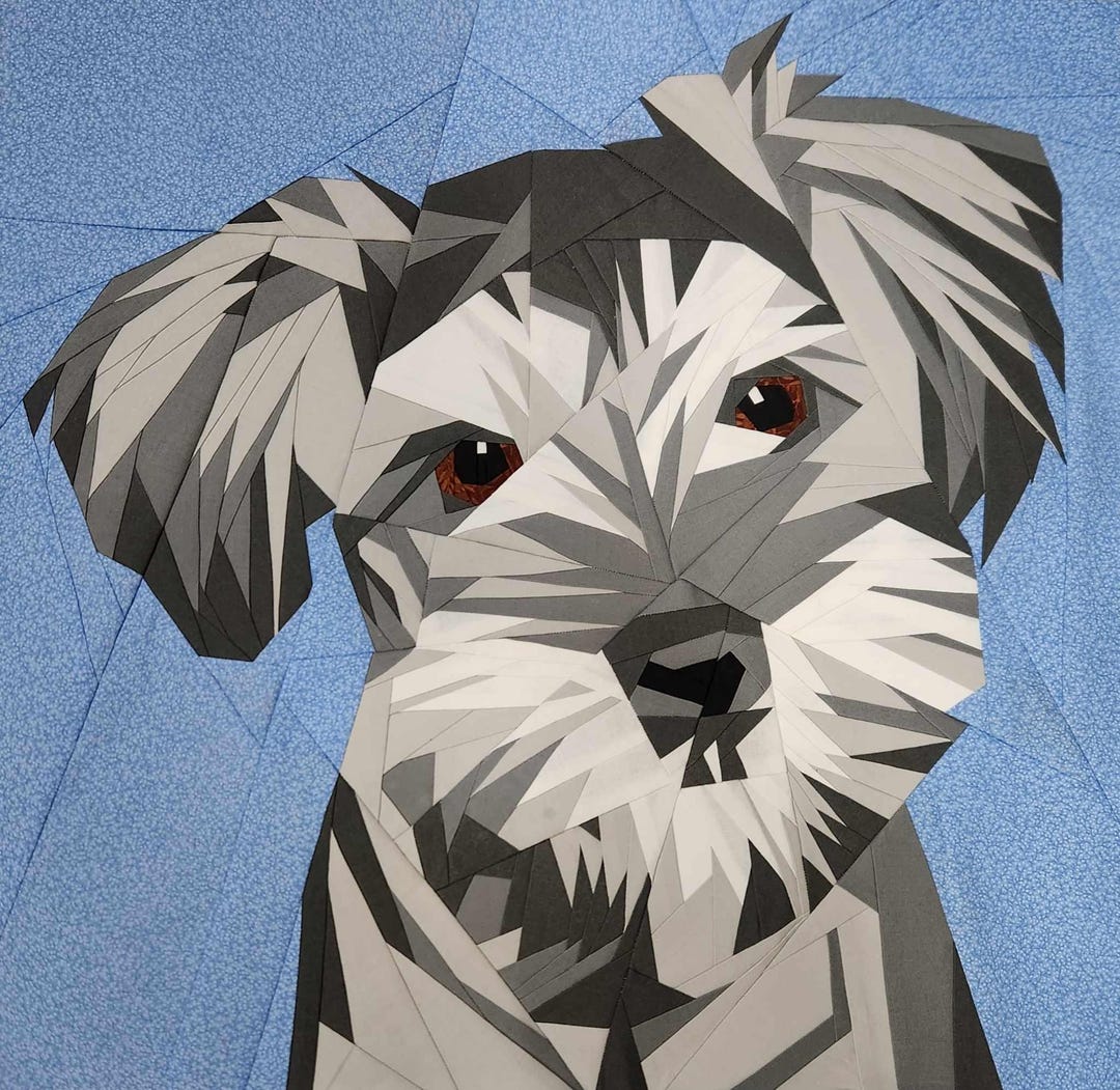 Schnauzer Dog Foundation Paper Pieced Quilt Block - Etsy