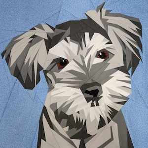 Schnauzer Dog Foundation Paper Pieced Quilt Block - Etsy
