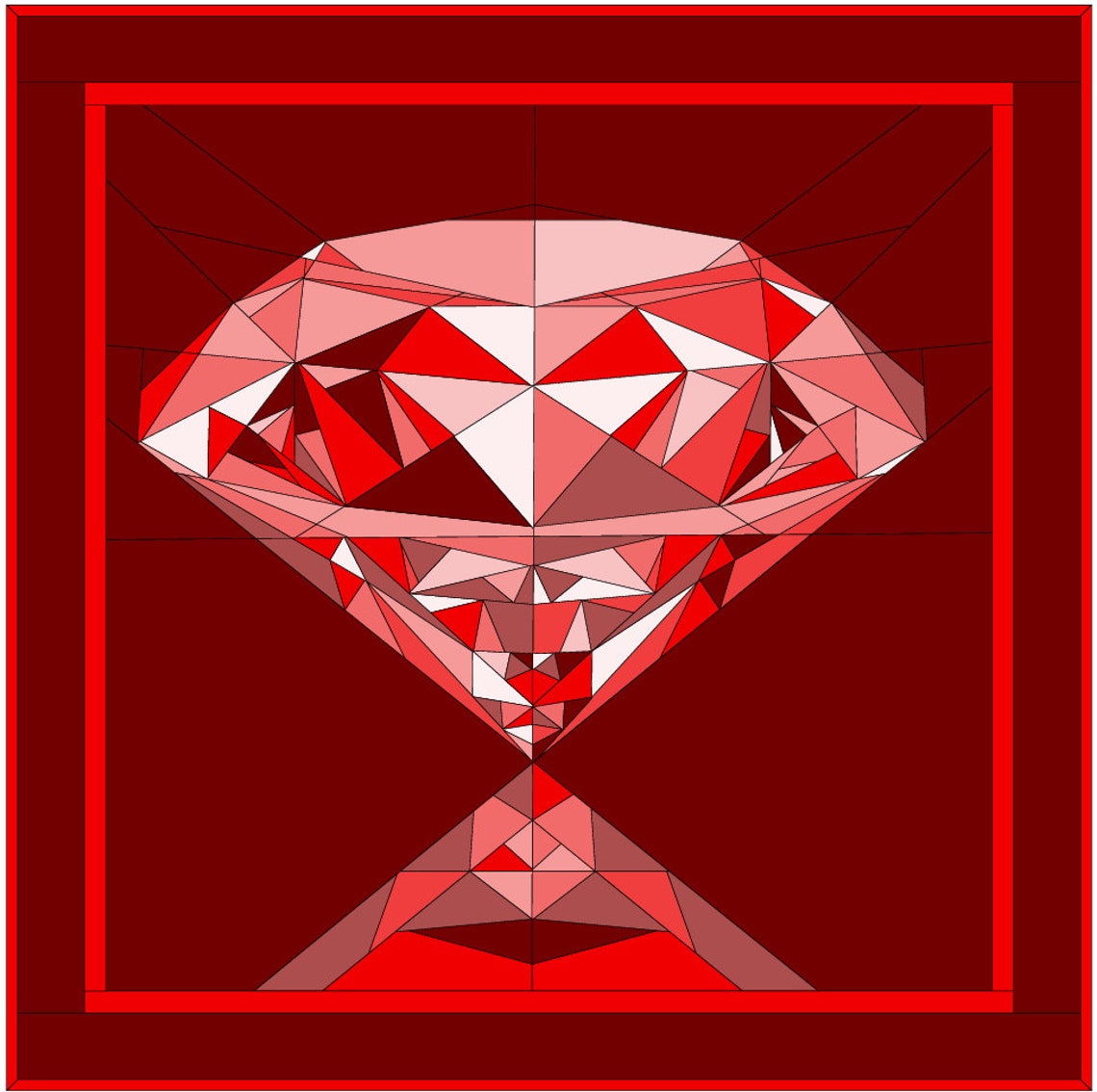 Standing Green Diamond With Reflection Large Foundation Paper Pieced ...