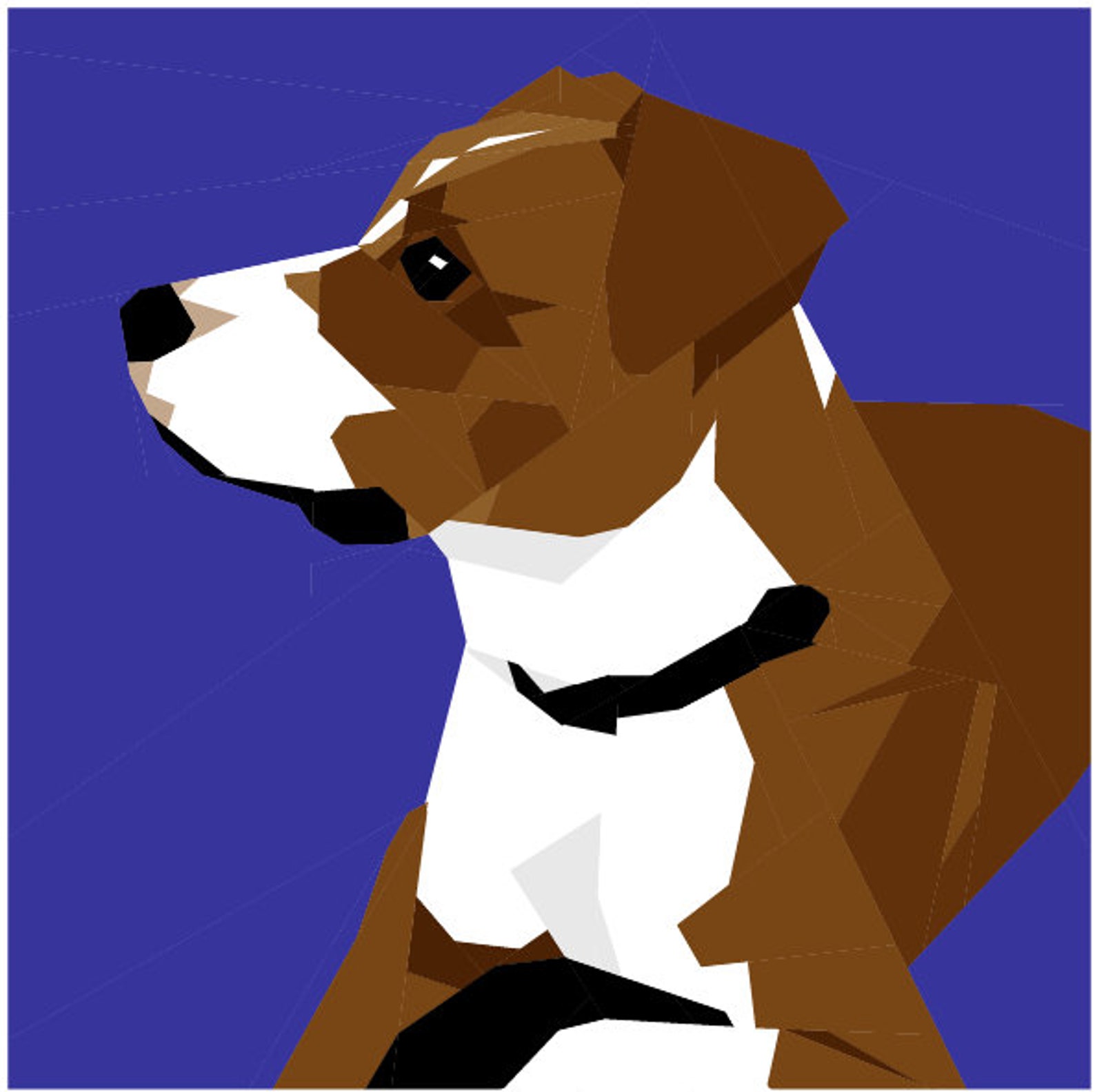 Pitbull Mix Dog Sitting Foundation Paper Pieced Quilt Block Pattern - Etsy