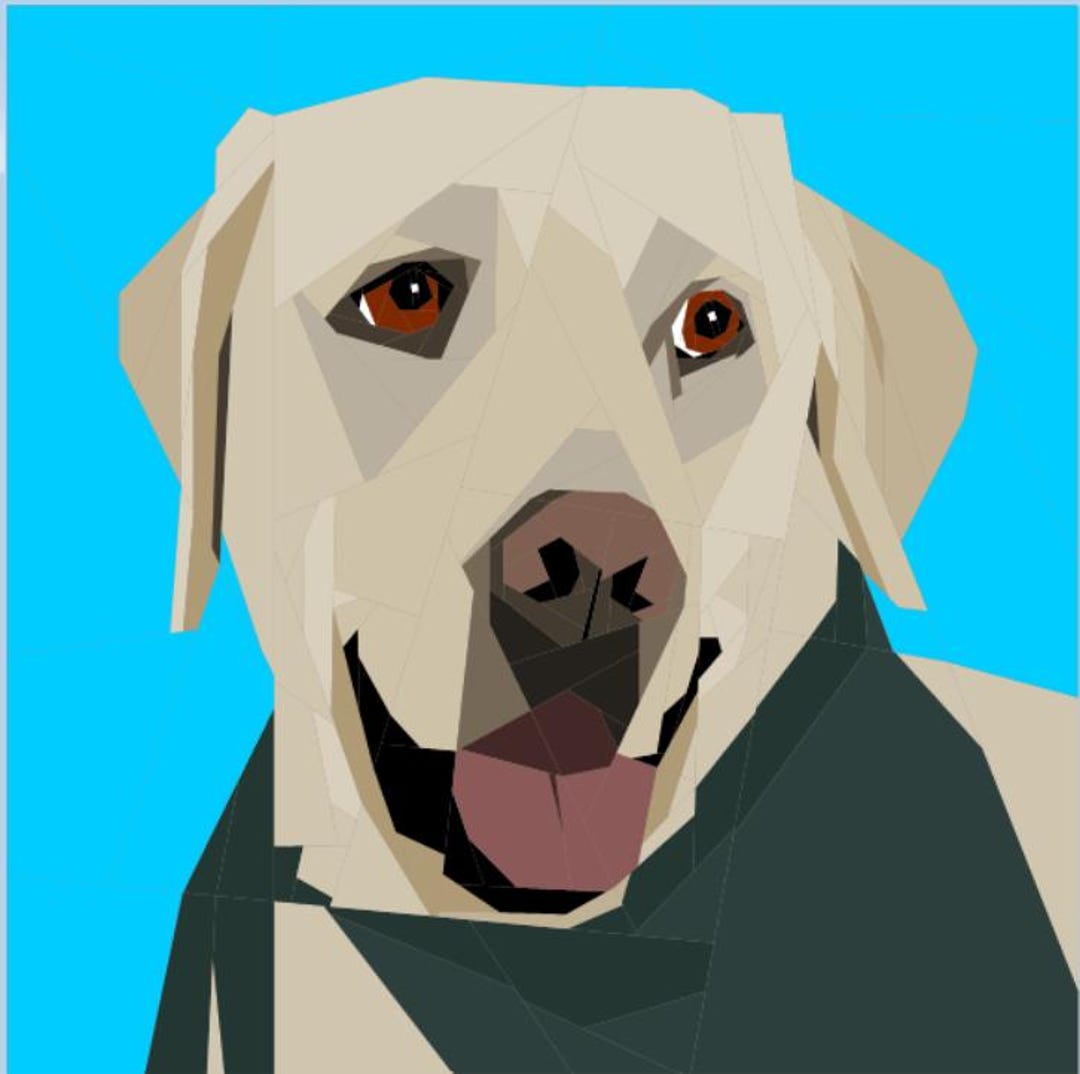 Yellow Labrador Retriever Wearing a Bandana Foundation Paper Pieced ...